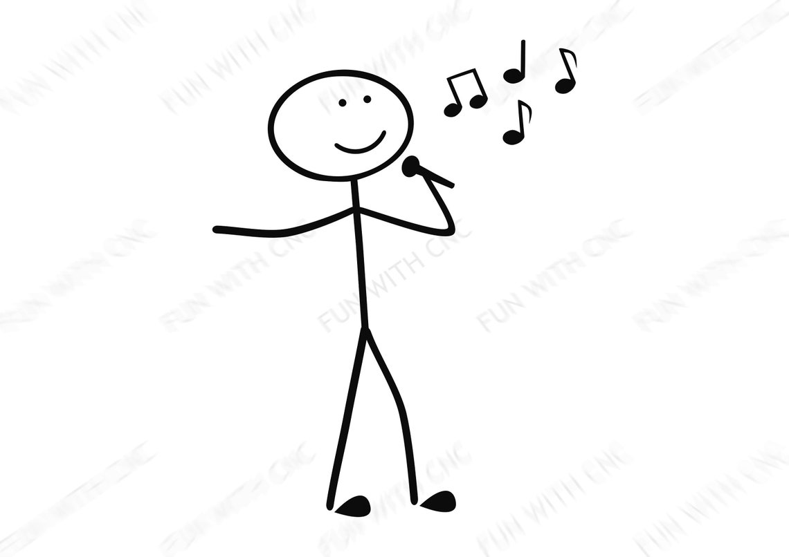 Singende Strichmännchen | Sänger Clipart | Singende Leute svg | Musik ...