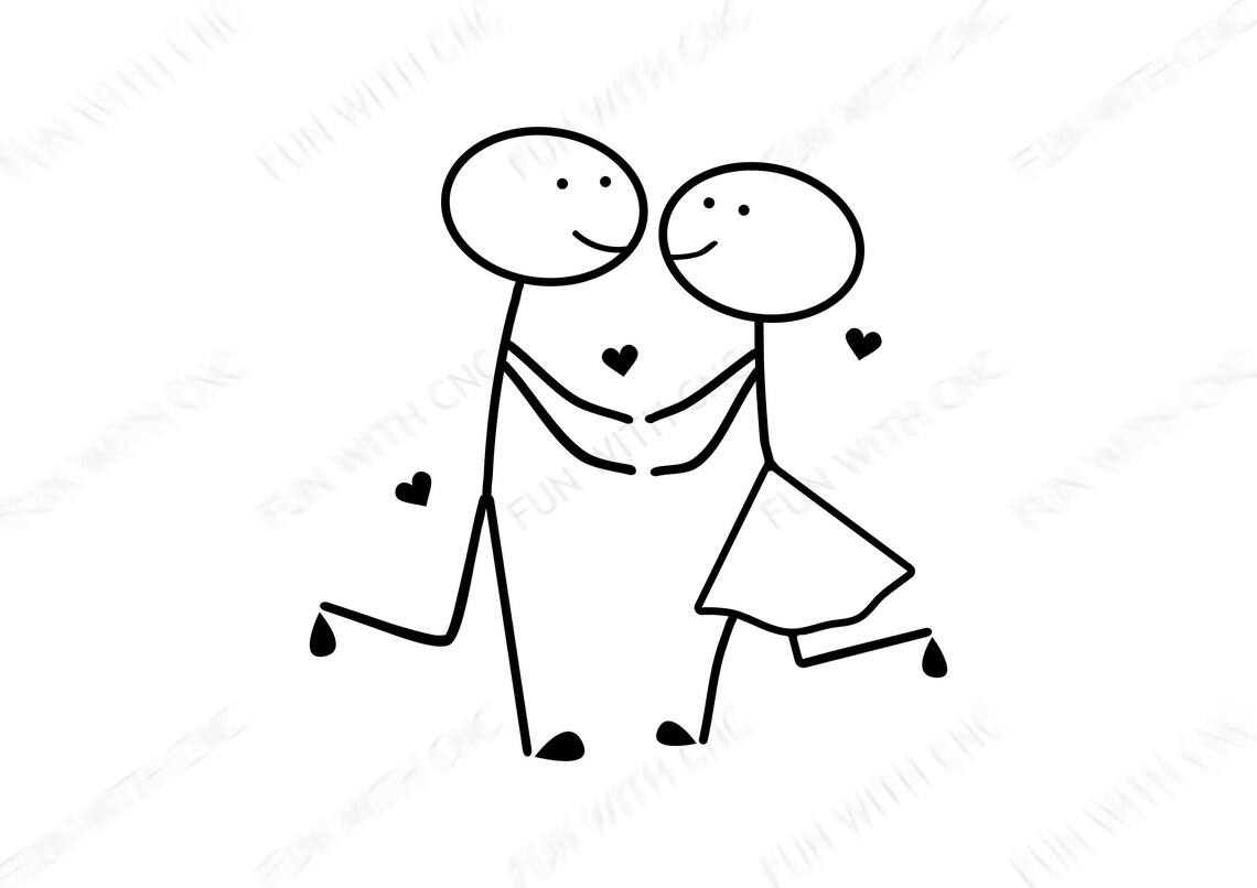 Stickman Kiss | Stickman in Love | Stickman Couple | Love Couple Png ...