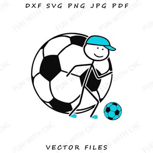 Sport Clipart: Soccer Ball With Soccer Boy, Instant Download Files ...