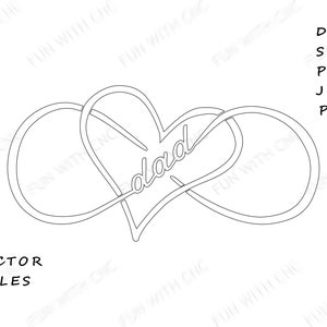 Fathers Day Svg Infinity Love Dad in a Heart Svg Png - Etsy