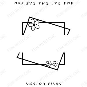 Square and Double Square Digital Frame With Daisy Flowers, Instant ...