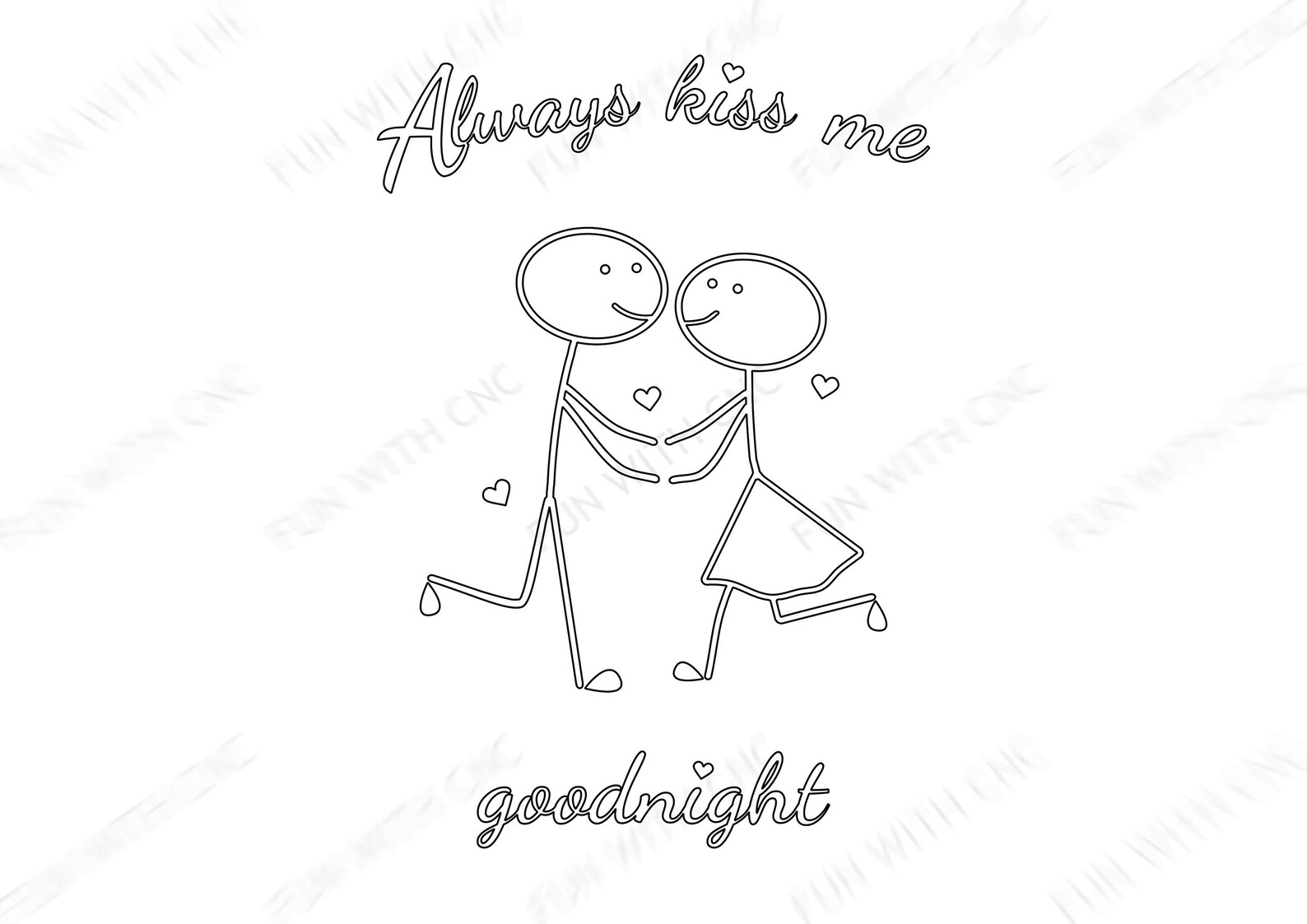 Always Kiss Me Goodnight | Stickman in Love Png | Couple in Love Svg ...