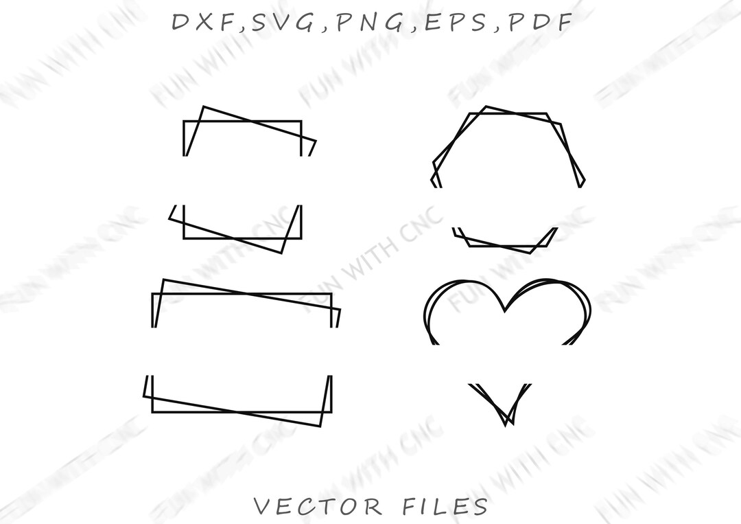 Double Split Frame Bundle, Square Split Frame, Rectangle Split Frame, Hexagon Split Frame, Heart ...