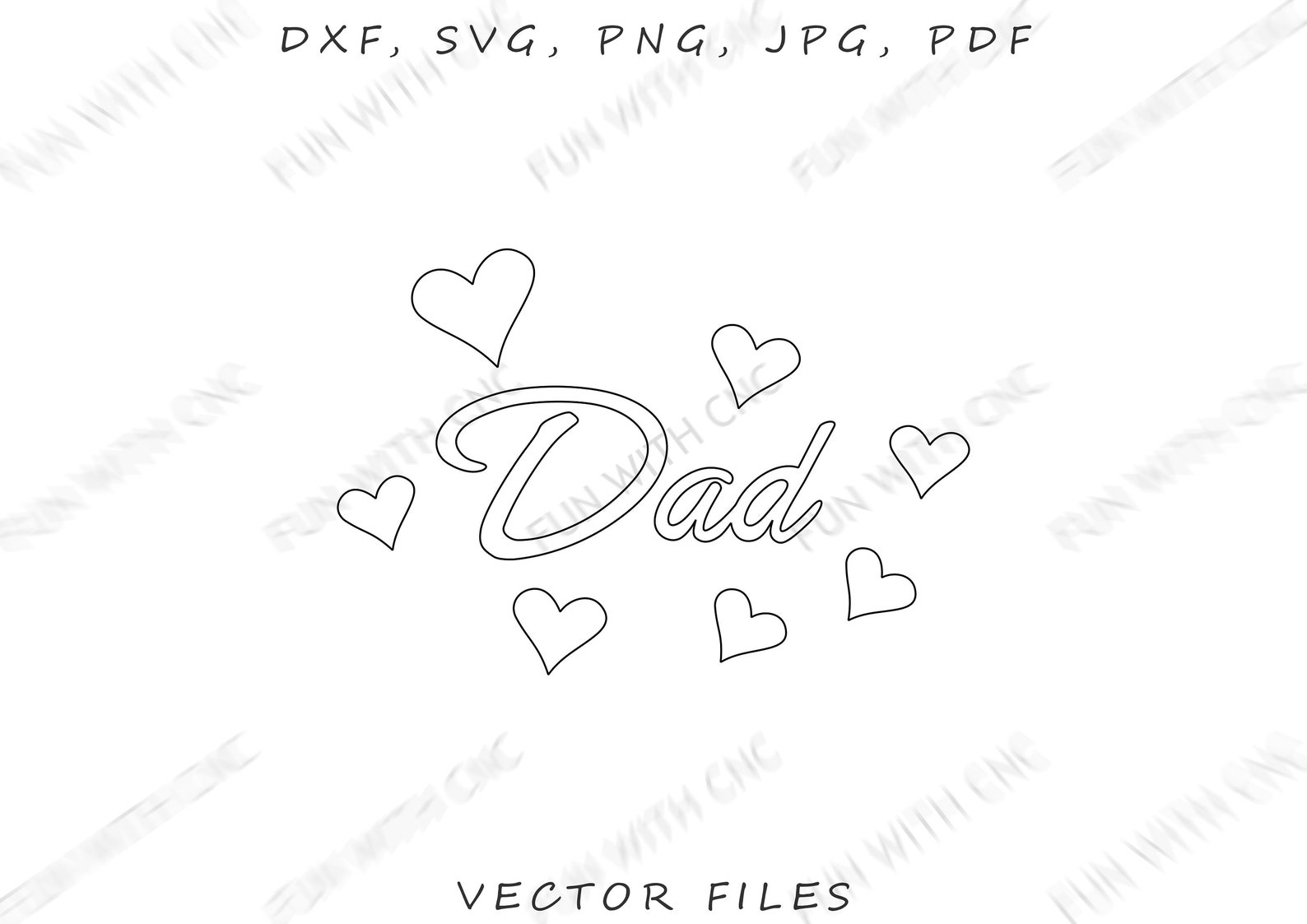 Dad Svg, Hearts for Dad, Gift for Dad, Father's Day Svg, Dad Gift, Dad ...