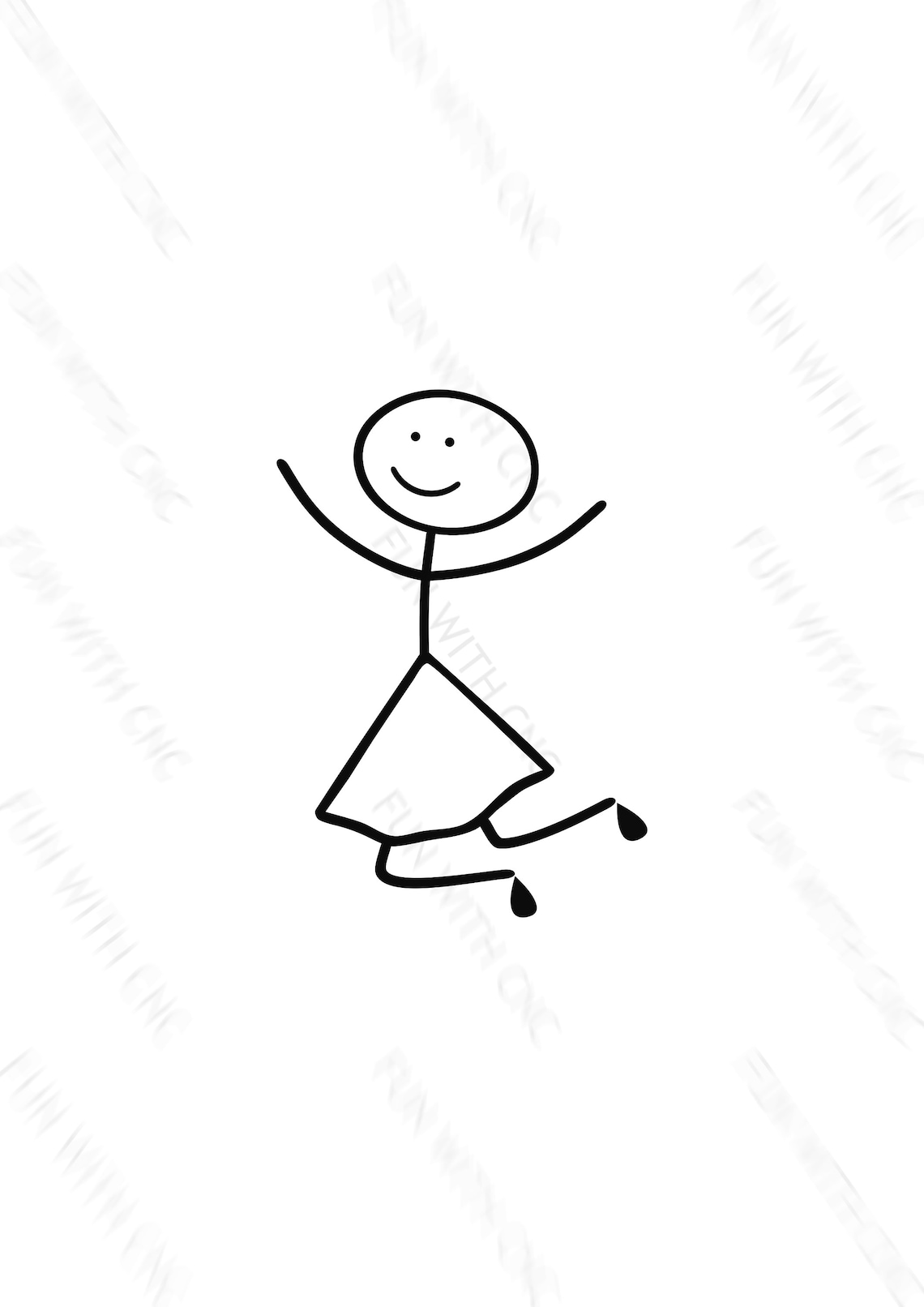 Happy Girl Stick Figure Digital Files for Your Diy Projects - Etsy