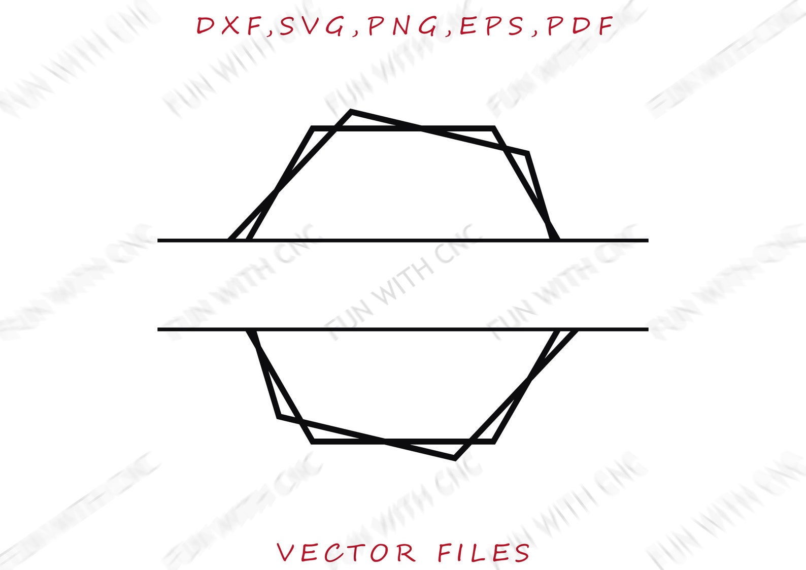 Hexagon Split Frame With a Line Svg | Geometric Shapes | Simple Svg ...