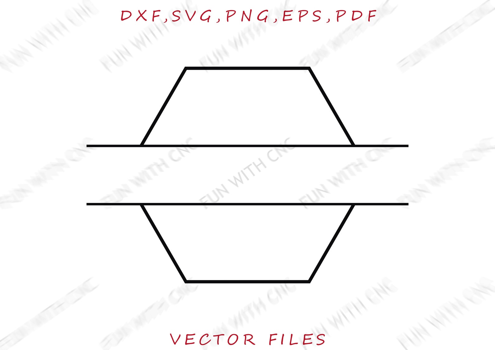 Hexagon Split Frame With a Line Svg | Geometric Shapes | Simple Svg ...