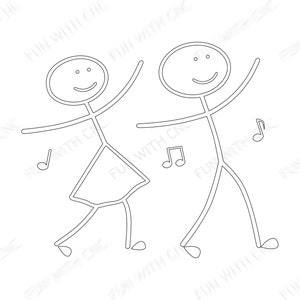 Dance Lovers Couple | Stickman Couple Dancing | Cricut Cut File ...
