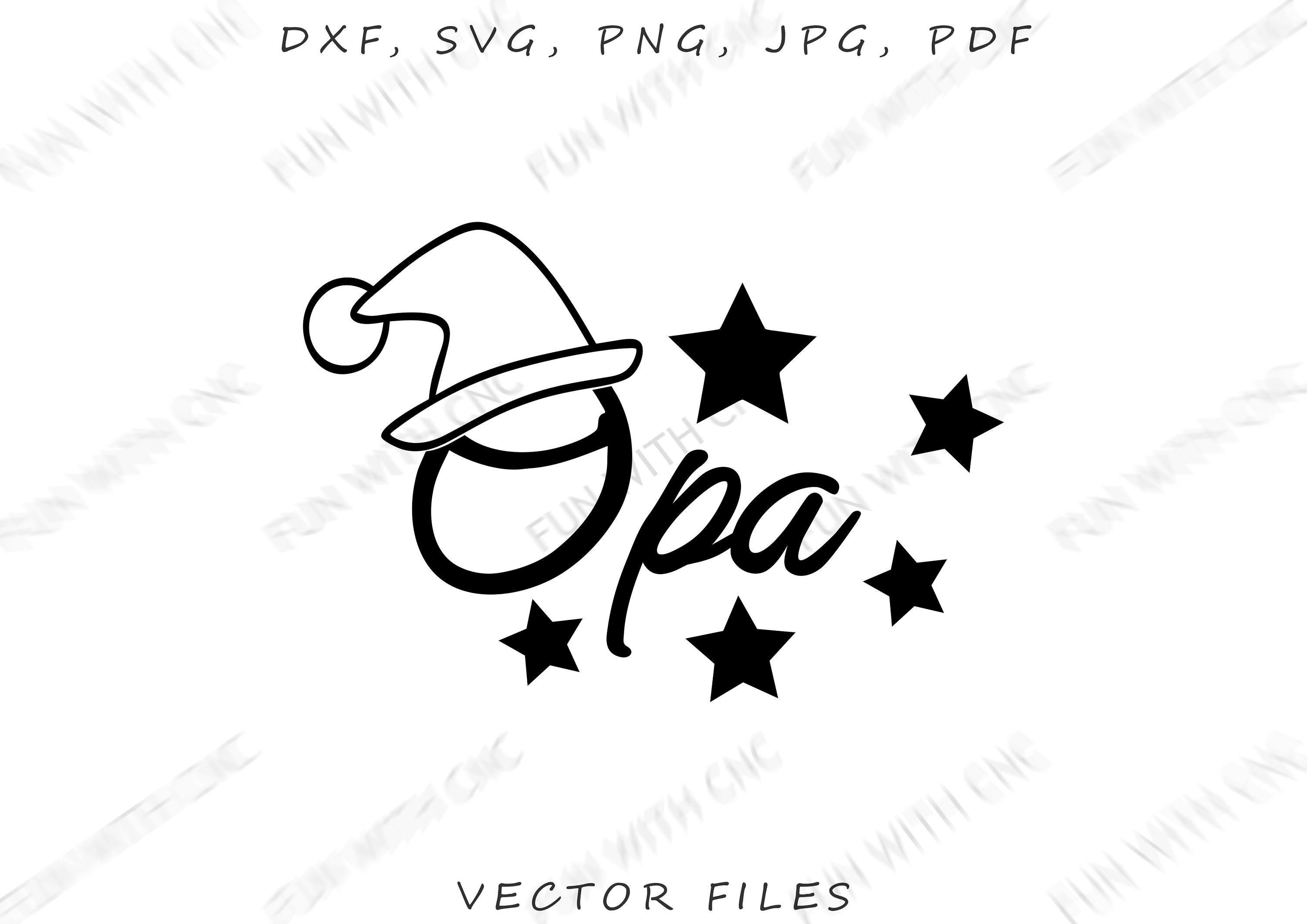 Oma Und Opa Svg Files, Oma Und Opa With Santa Hat and Christmas Stars ...