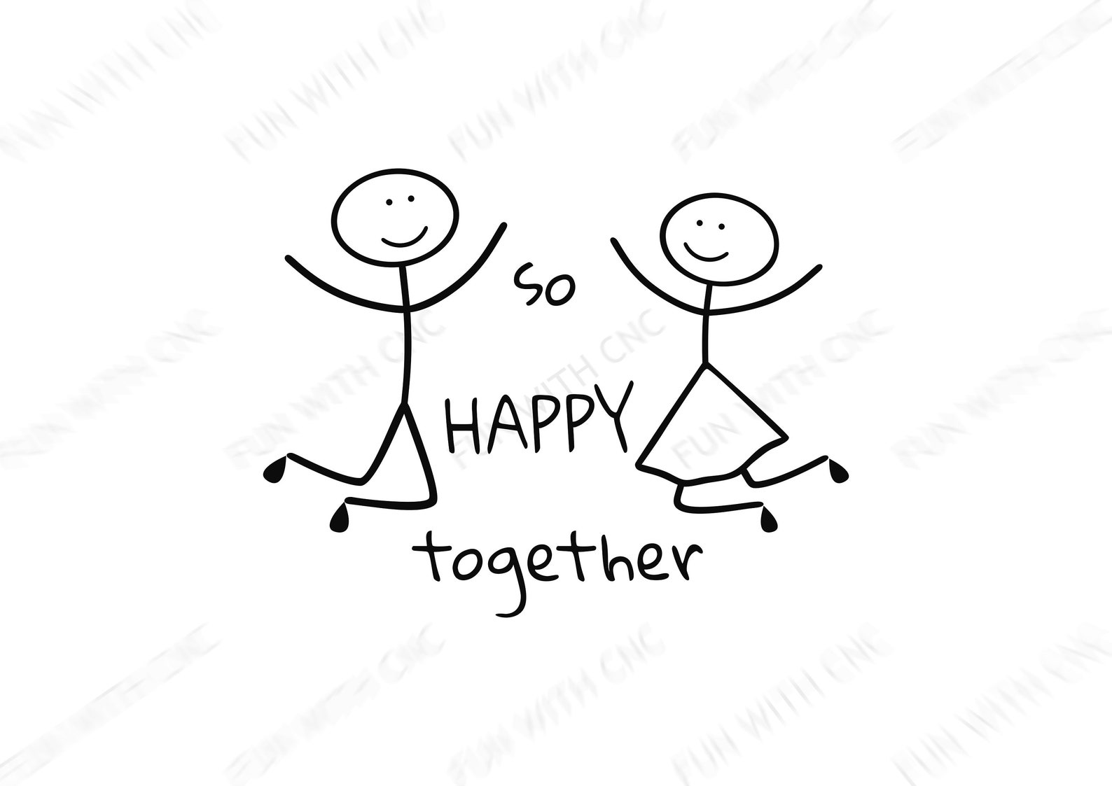 Be Happy Together | Happy Couple Stick People Svg | Good Things Happen ...