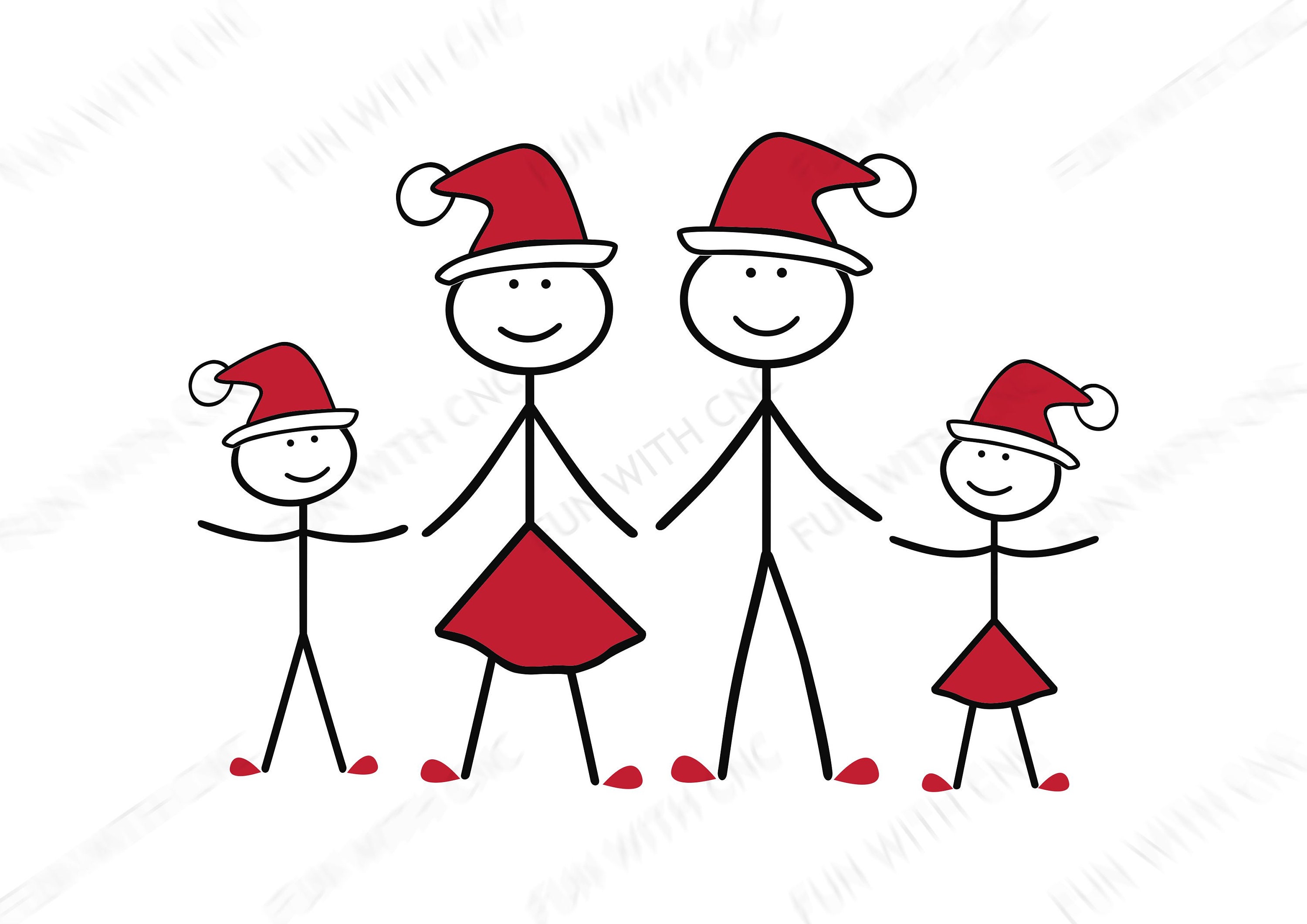Stick People Christmas Family Svg, Christmas Stick Figure Clipart ...