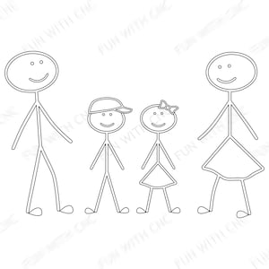 Stick People Svg, Family Stick Figure Clipart, Family Cartoon ...