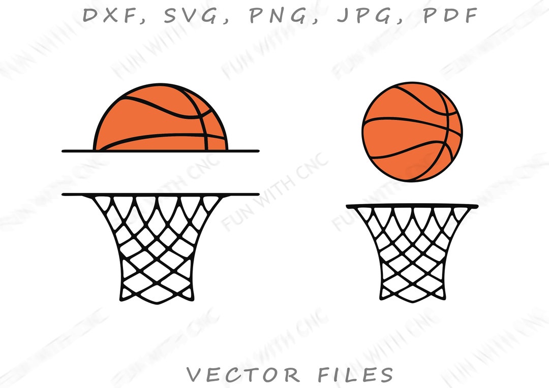 Basketball Simple Design, Ball and Hoop, Basketball Split Frame, DIY ...