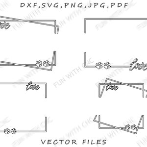 Paw Print Love Split Frame Bundle: Square & Rectangle (digital Download) - Etsy