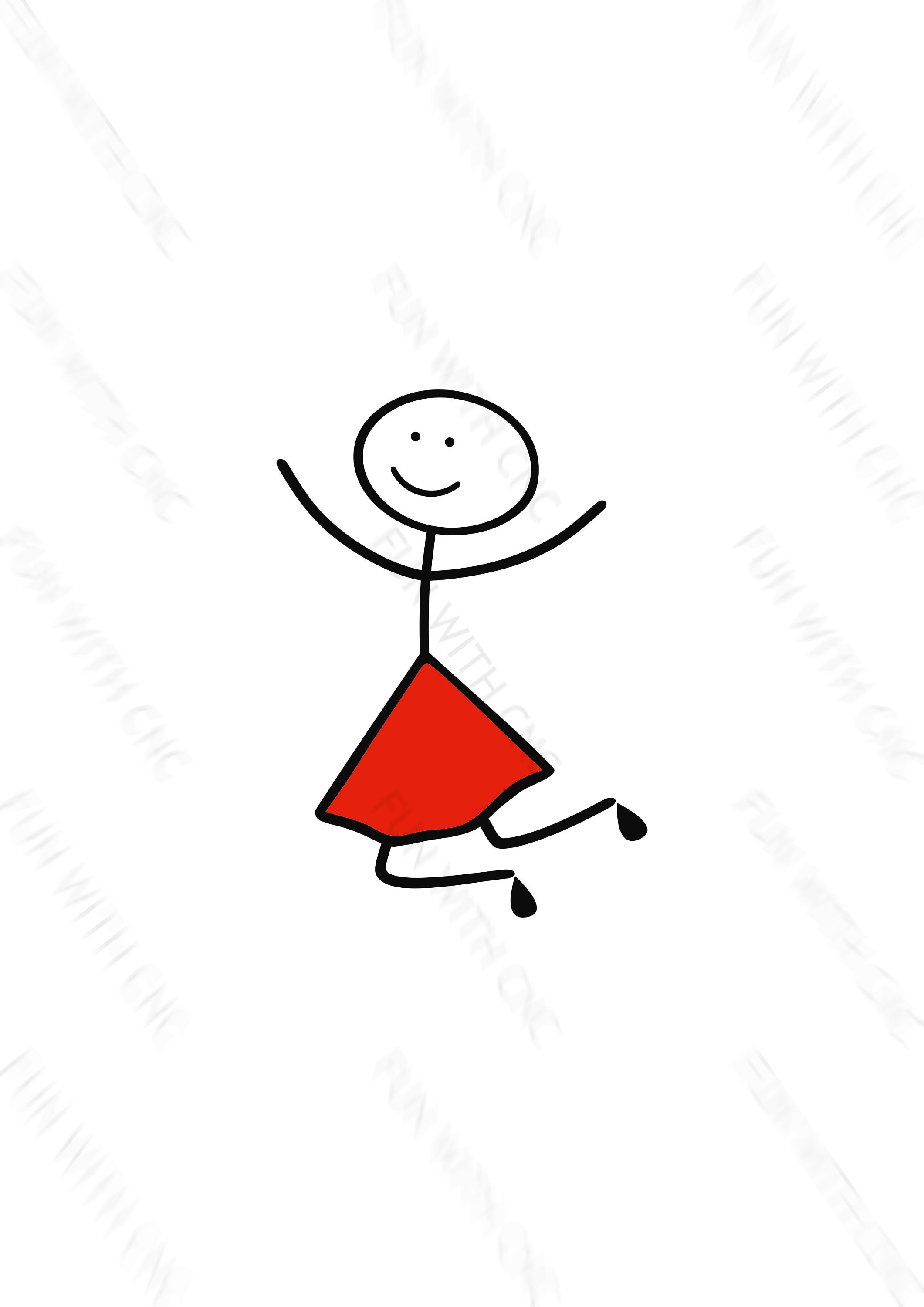 Happy Girl Stick Figure