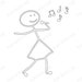 Singing Girl Stick Figure, Music Svg, Music Lover Design Idea, Singing ...