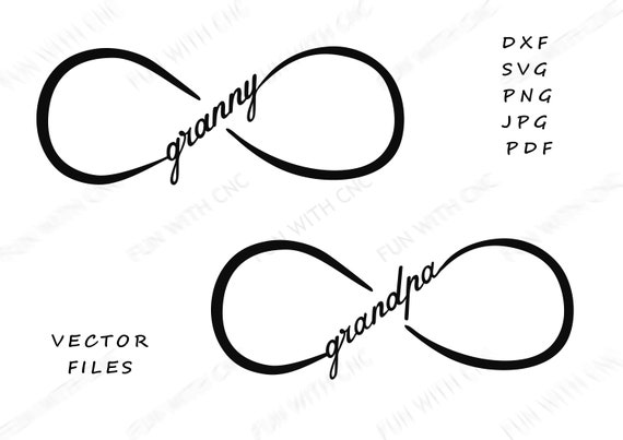 Infinity Love Granny and Grandpa Clipart Gift for Granny and - Etsy