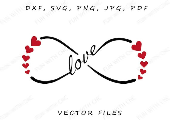 Infinity Love With Hearts Infinity Loop Digital Clipart | Etsy