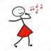 Singing Girl Stick Figure, Music Svg, Music Lover Design Idea, Singing ...