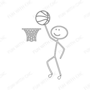 Stick Figure Basketball Player Illustration, Stick People Clipart, Svg ...