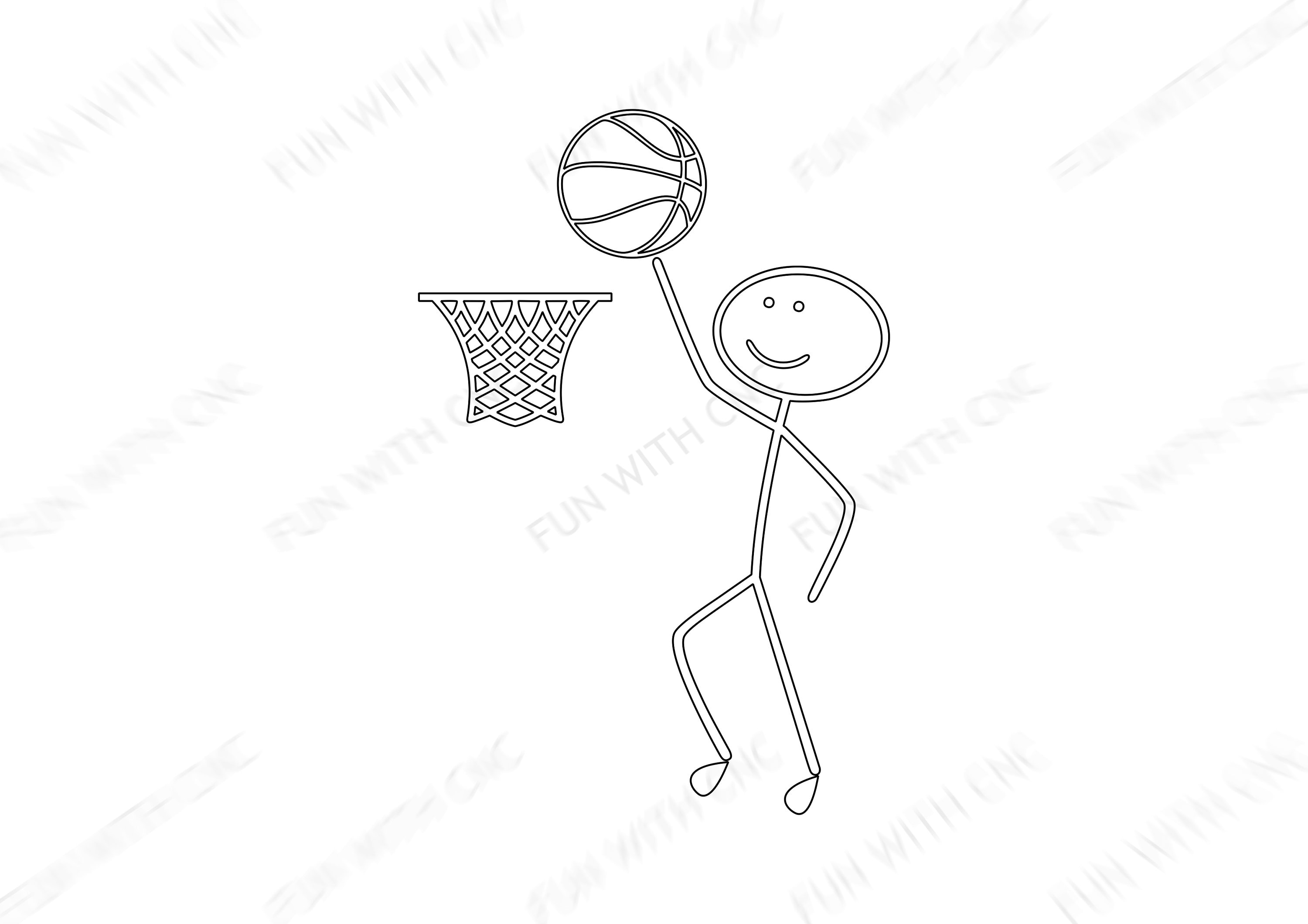 Stick Figure Basketball Player Illustration, Stick People Clipart, Svg ...