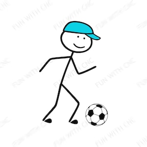 Soccer Player Svg, Stick Figure Soccer Boy, Football Player Svg, Sports ...