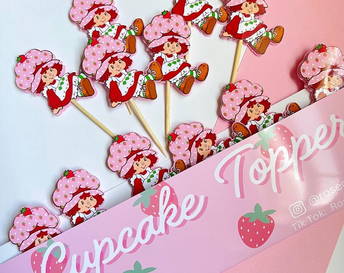 Shortcake Strawberry Cupcake Toppers| Party Decor| Shortcake Girl Party ...