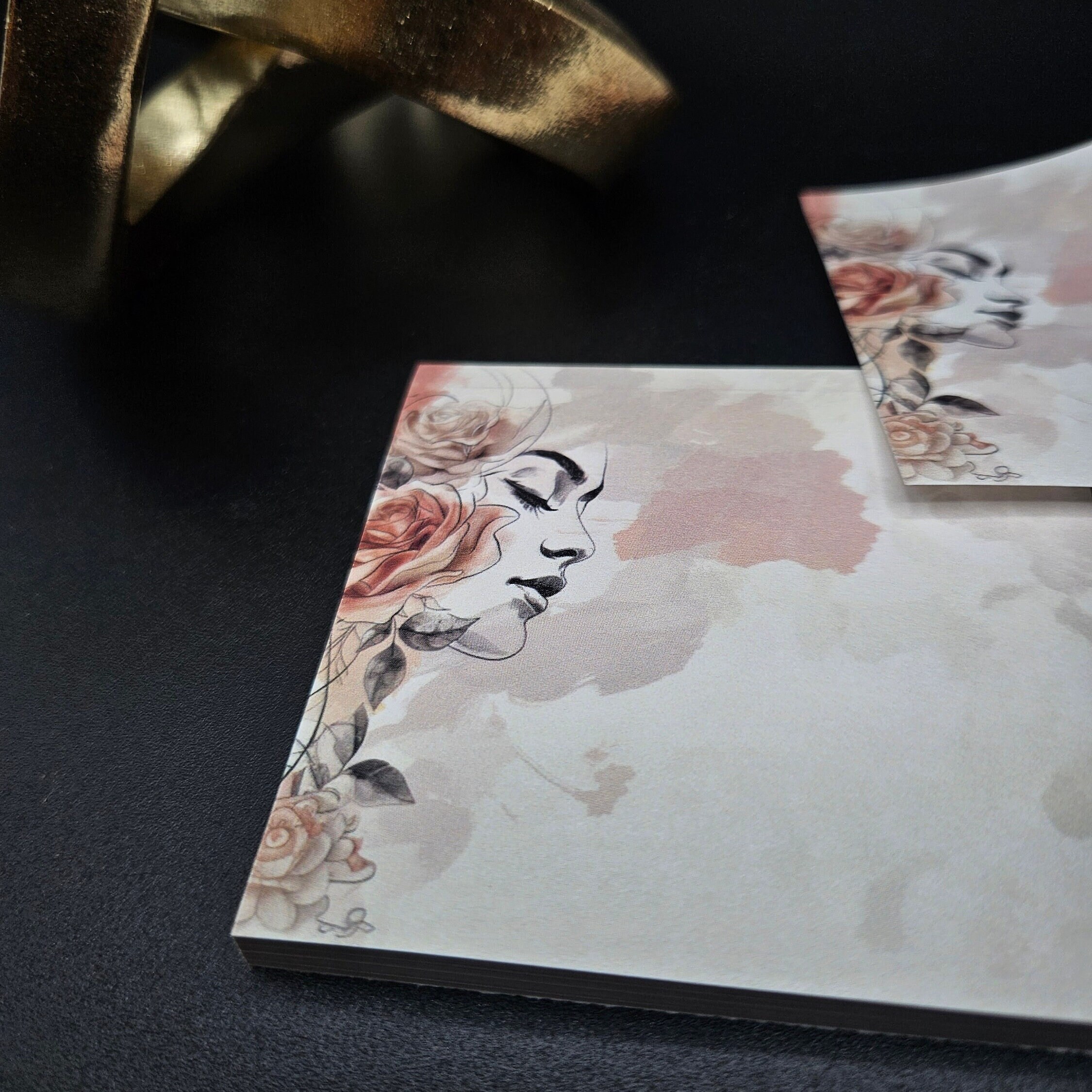 Post-it Notes Elegant Pastel Floral Sticky Notes Unique Stationery Gift ...