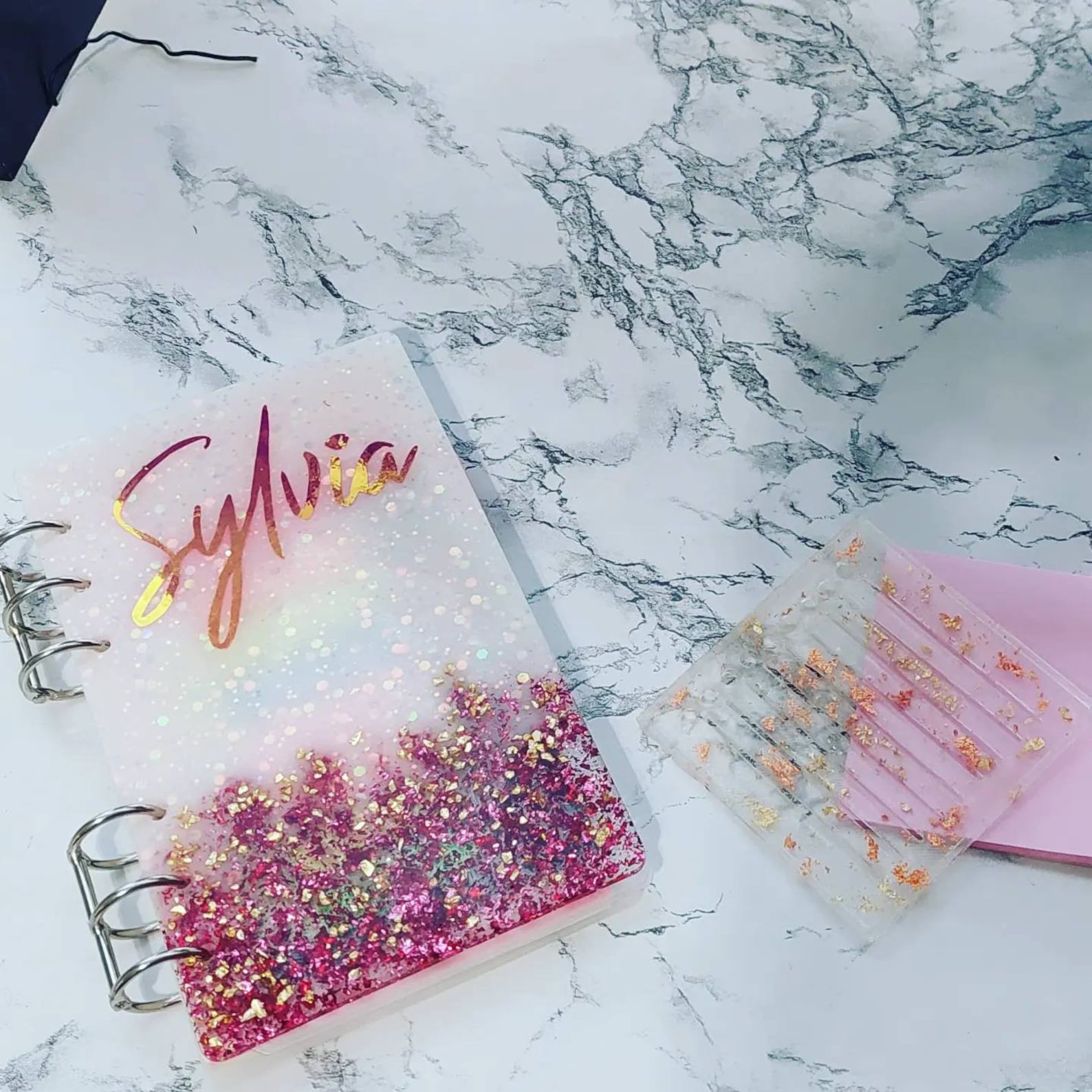 A6 Gold Resin Notebook Resin Journal Personalisable Epoxy | Etsy