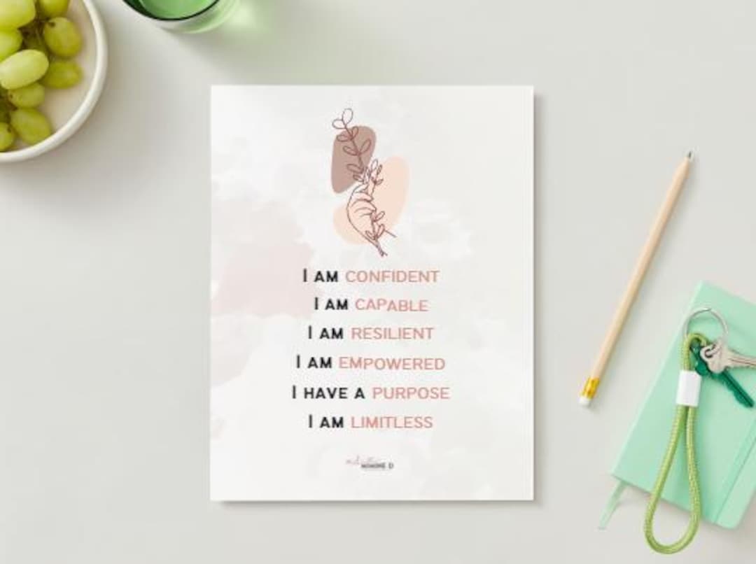 Empowering Printable, Affirmations Print, I Am Empowered, Inspirational ...
