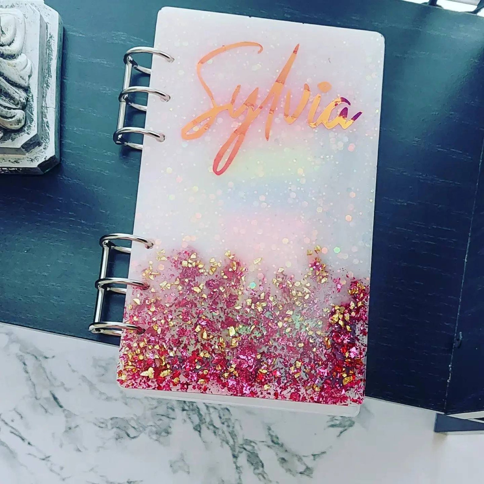 A6 Gold Resin Notebook Resin Journal Personalisable Epoxy | Etsy