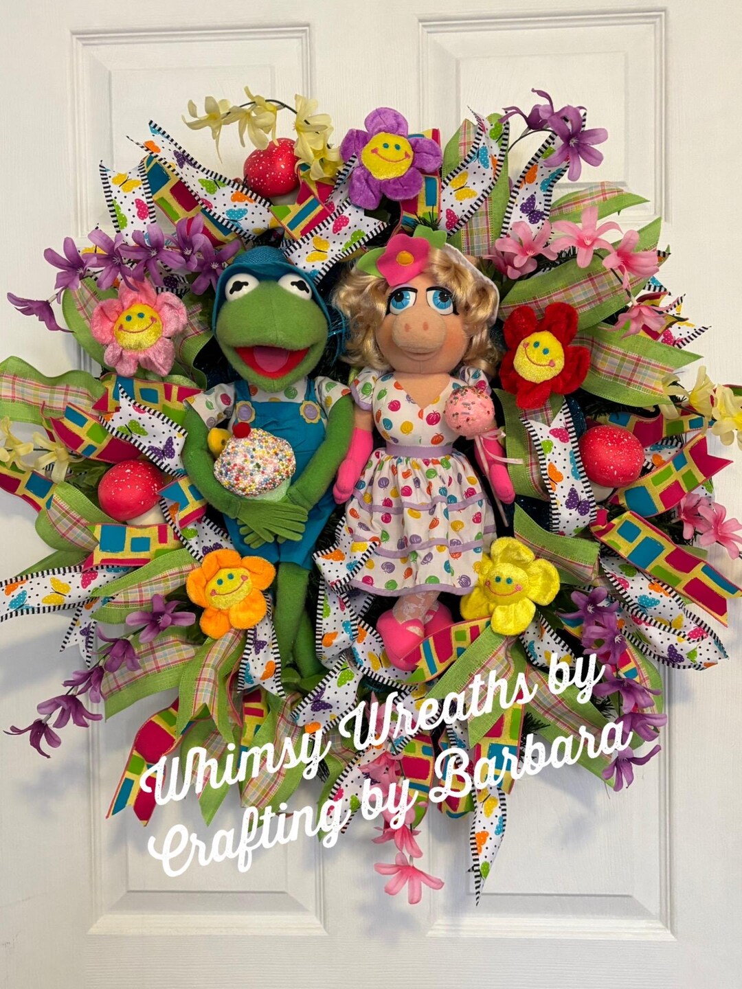 Spring Muppet Wreath Ms.piggy & Kermit the Frog - Etsy