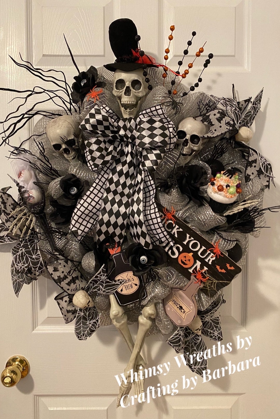 Halloween Skeleton Wreath - Etsy