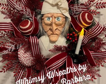 Handcrafted Grumpy Old Man, Scrooge Like Wreath, Holiday Decor ...