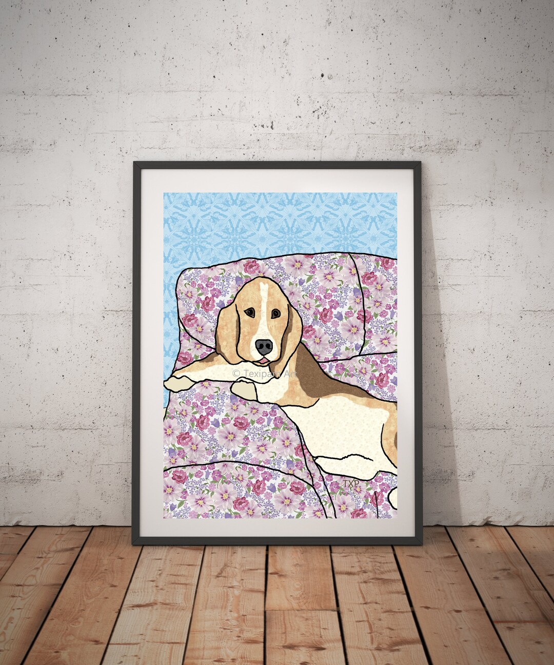 Basset Hound ART Print,hound Dog Portrait,dog Breed Art,basset Hound ...