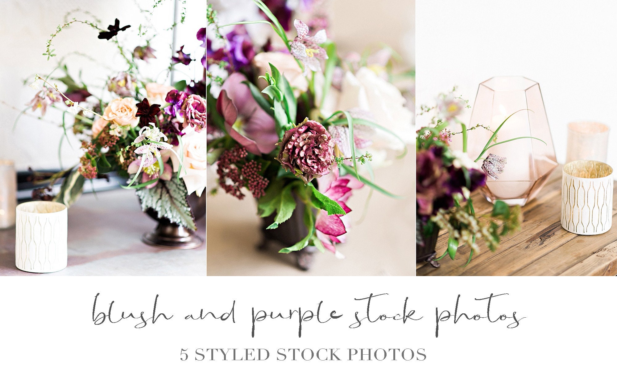 Floral Stock Photo Bundle, Flower Mock Up, Branding Images, Feminine ...