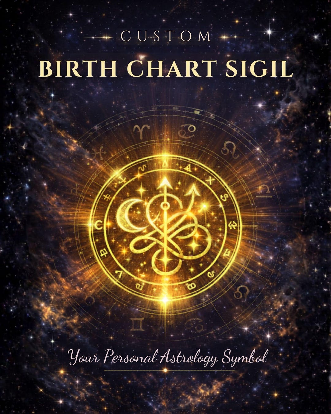 Custom Birth Chart Sigil – Personalized Astrology Manifestation Symbol ...