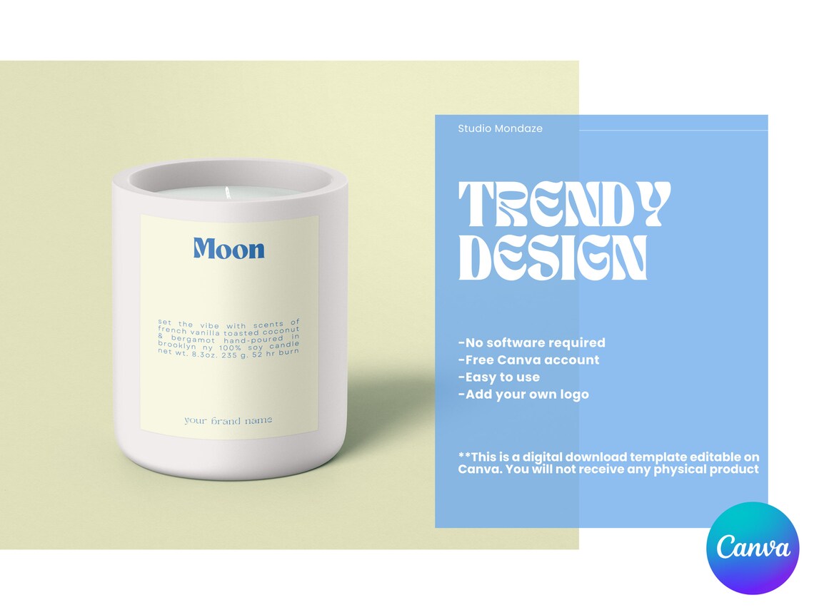 Funky Label Design Template Aesthetic Candle Branding Modern Candle ...