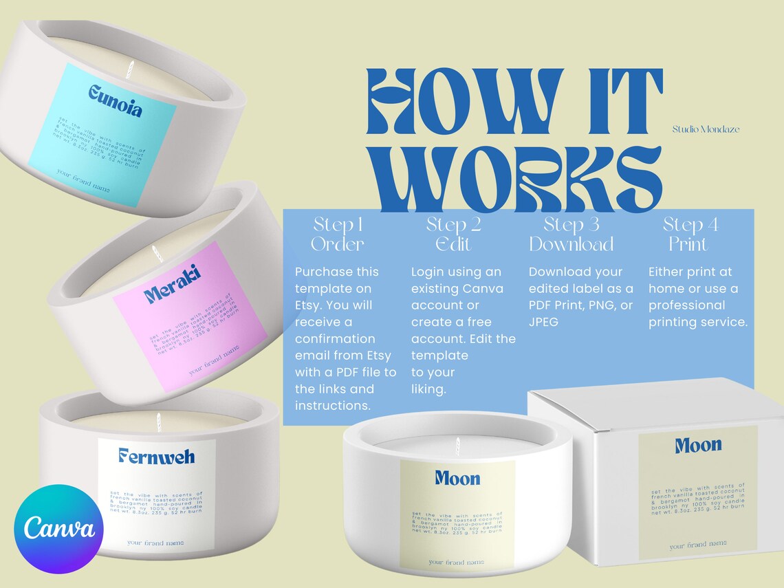 Funky Label Design Template Aesthetic Candle Branding Modern Candle ...