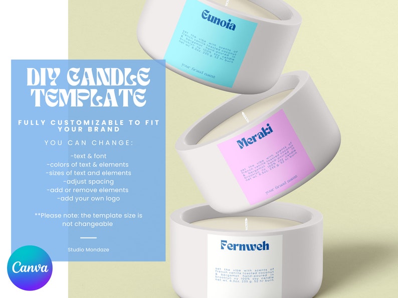 Funky Label Design Template Aesthetic Candle Branding Modern Candle ...