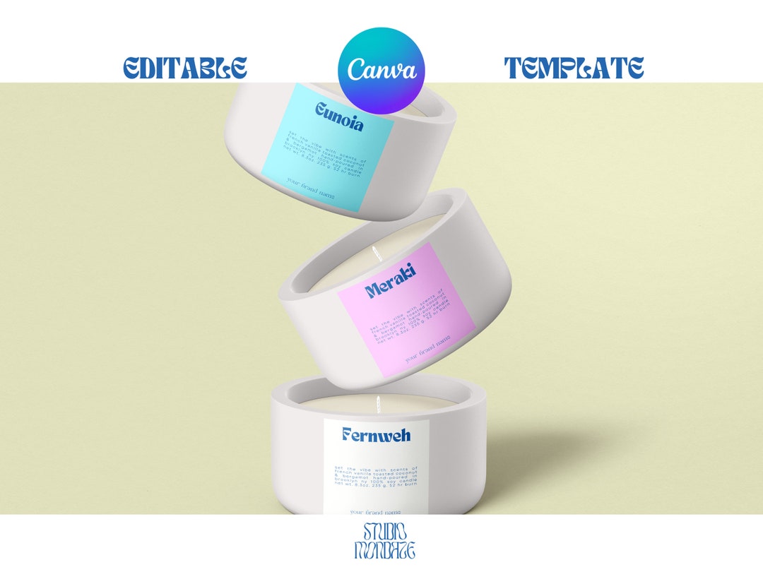 Funky Label Design Template Aesthetic Candle Branding Modern Candle ...