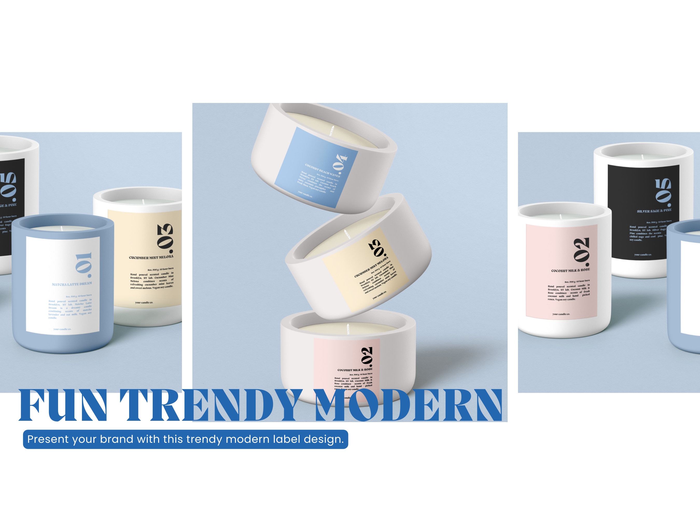 Modern Label Template Design Personalize Candle Label Editable Template ...