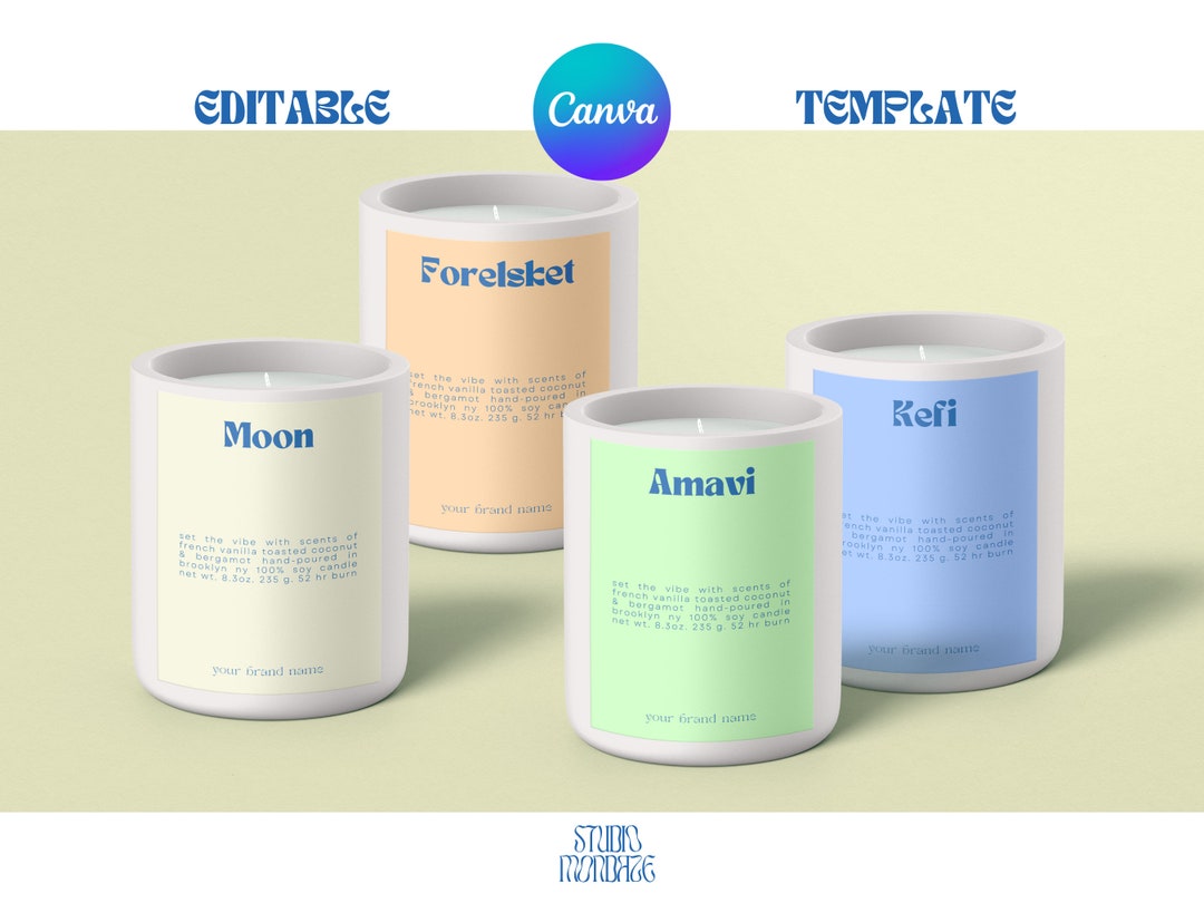 Funky Label Design Template Aesthetic Candle Branding Modern Candle ...