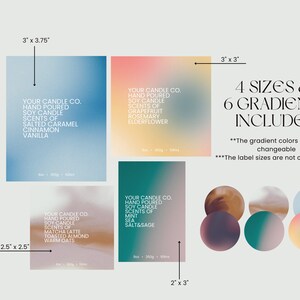 Gradient Product Label Modern Candle Label Editable Template Printable ...