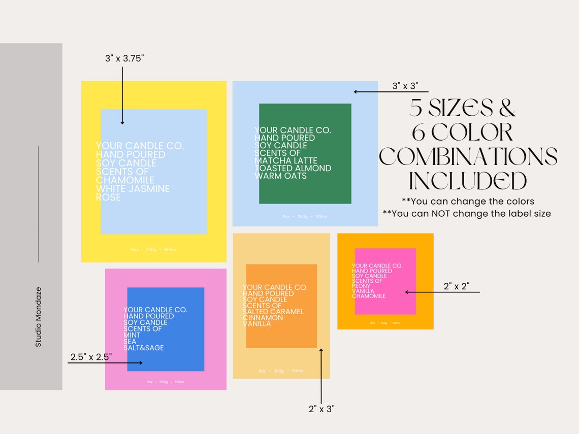 Modern Candle Label Editable Template Printable Professional Candle ...