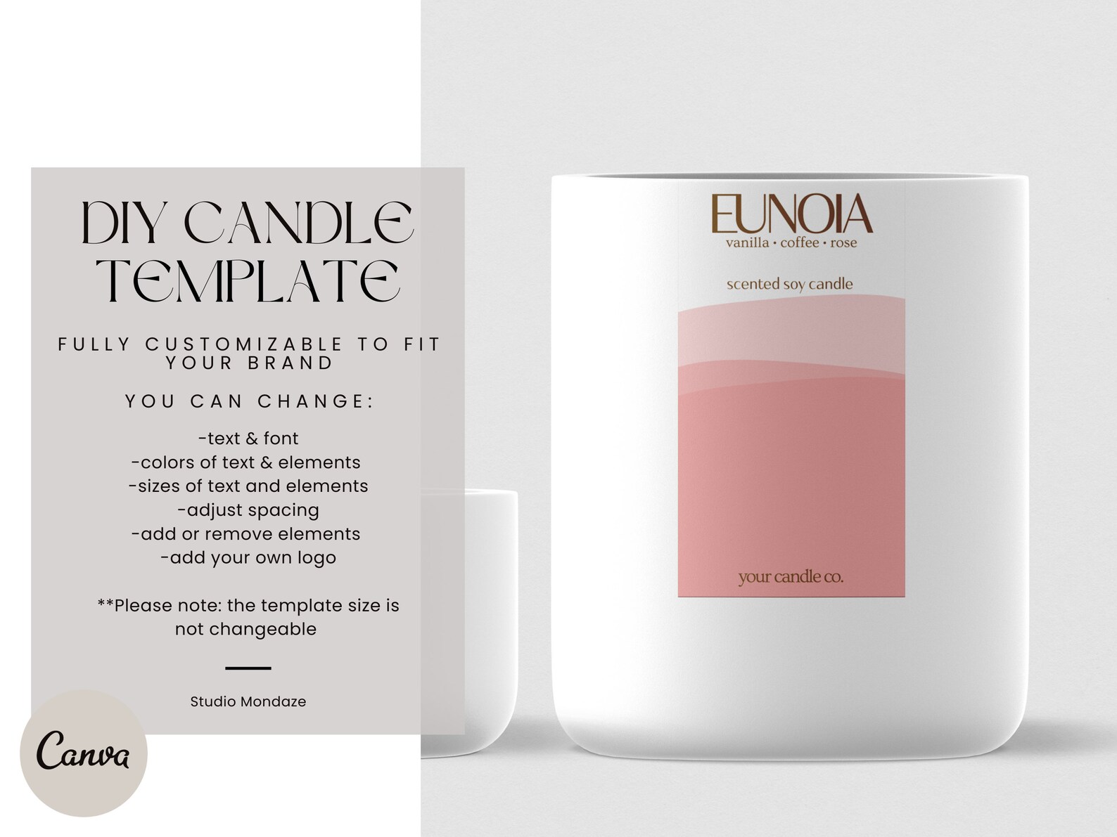 Modern Candle Label Editable Candle Label Template Gradient Label ...