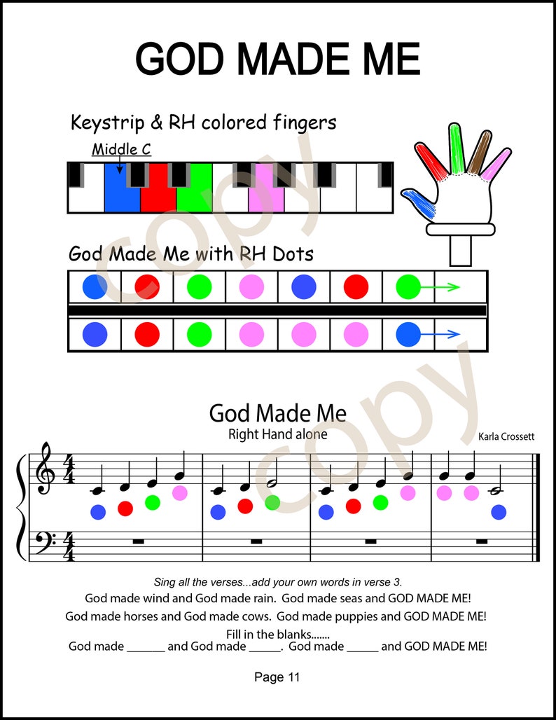 Anybody Can Play Bible Based Piano Lesson Materials Packet 1 - Etsy