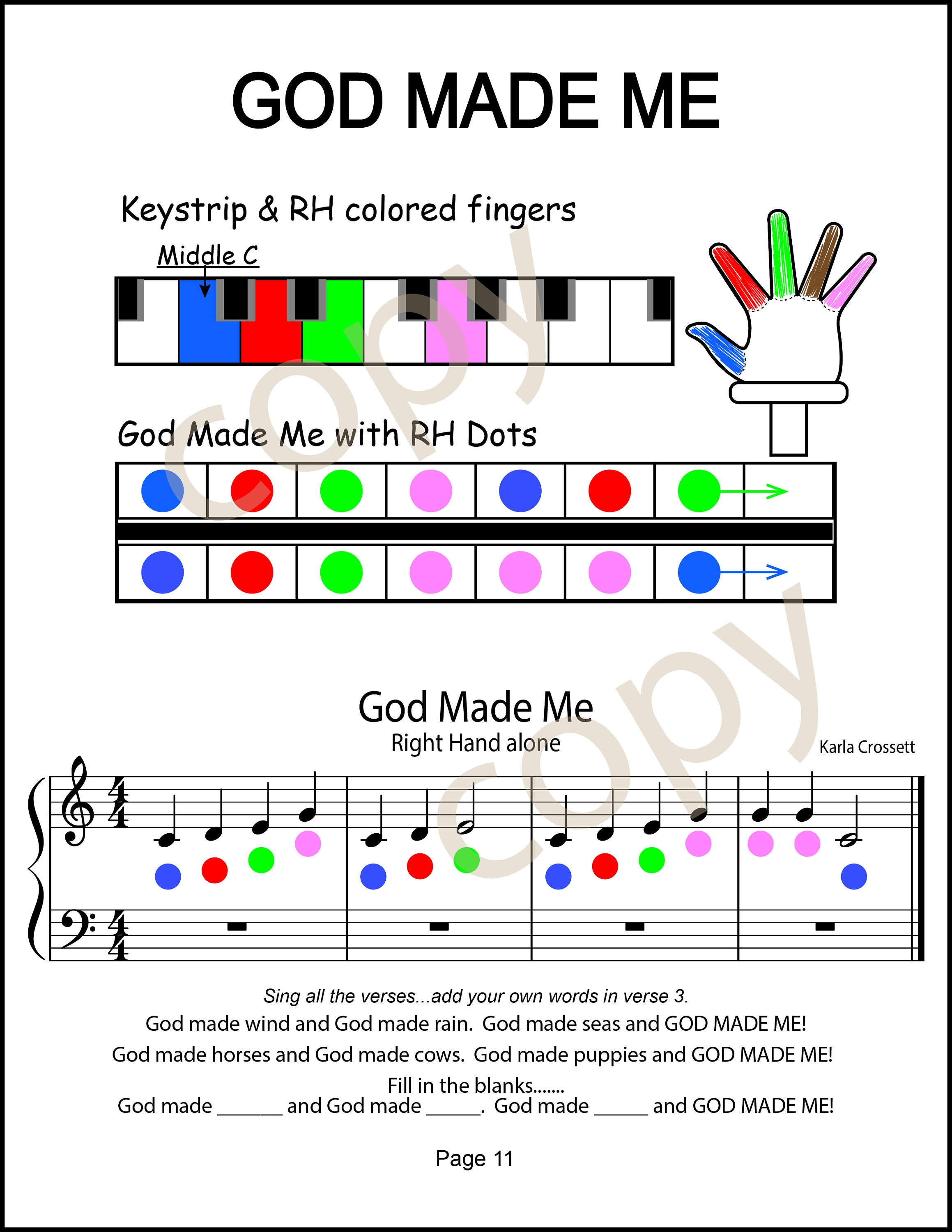 Anybody Can Play Bible Based Piano Lesson Materials Packet 1 - Etsy