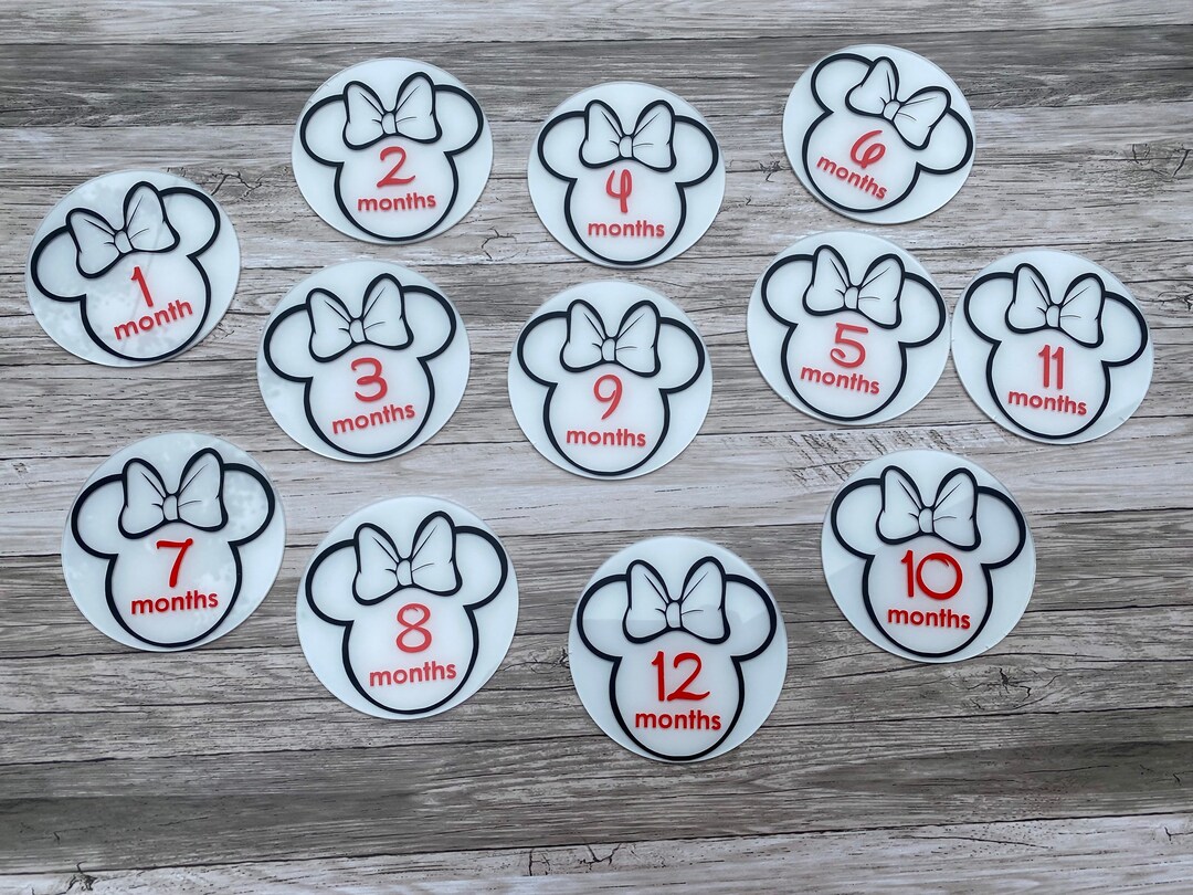 Acrylic Minnie Mouse Monthly Milestone Rounds - Etsy