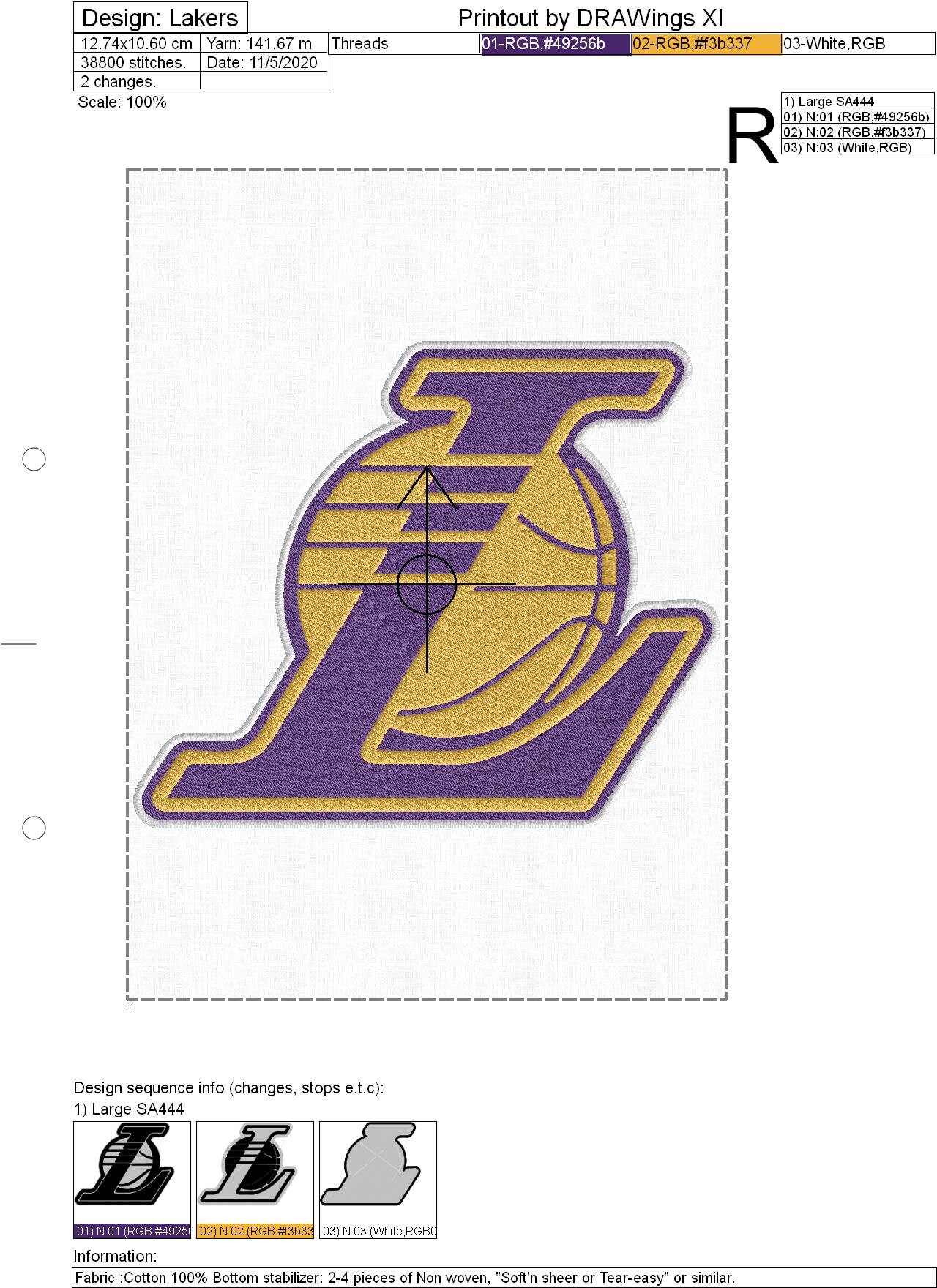 Los Angeles Lakers Machine Embroidery Design Bundle Digital | Etsy